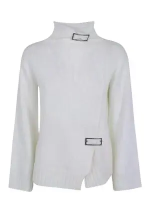 PIERANTONIOGASPARI Buckle-detail Asymmetric Sweater - White
