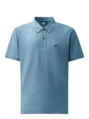 C.P. COMPANY Stretch Piquet Short-sleeve Polo Blue