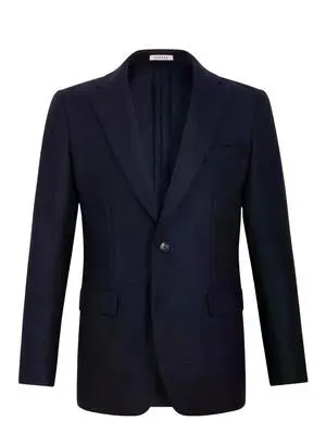 FURSAC Herringbone-pattern Wool Blazer - Blue