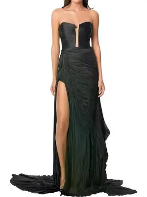 NORINA ST Viva Ruched Strapless Gown - Black