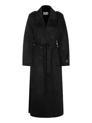 THE DYNAMIS STUDIO Double-breasted Belted Coat - Black