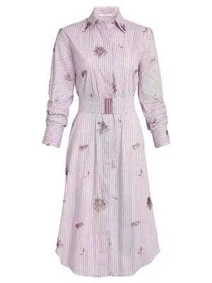 Silvia Tcherassi Kendi Sequin-embellished Striped Midi Dress - White