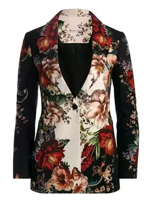 Alice + Olivia Breann Floral-print Blazer - Black