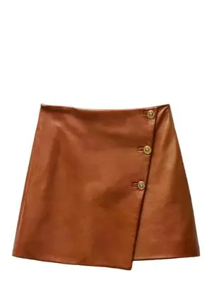 Versace Nappa Plongé Mini Skirt - Brown