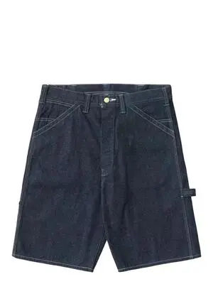 SUGAR CANE JEANS Contrast-stitch Carpenter Shorts - Blue