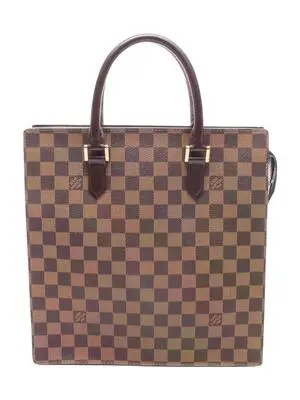 LOUIS VUITTON Damier Ebene Venice Sac Plat Tote Bag - Brown