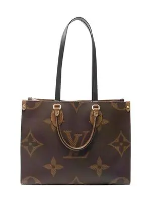 LOUIS VUITTON Monogram Reverse Giant Onthego Mm Satchel - Brown