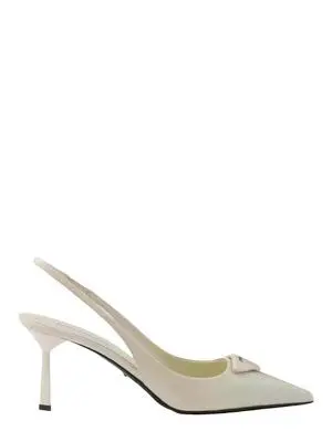 PRADA Prada Logo-Plaque Slingback Pumps