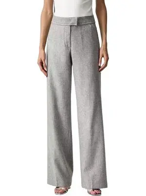 SILVIAN HEACH Wide-leg Logo-plaque Trousers - Grey