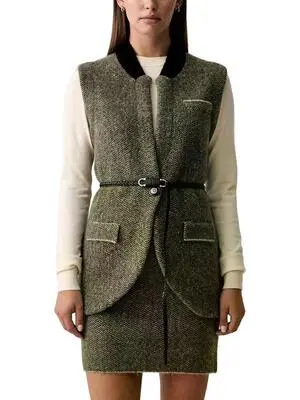 SILVIAN HEACH Silvian Heach Herringbone-Pattern Belted Vest