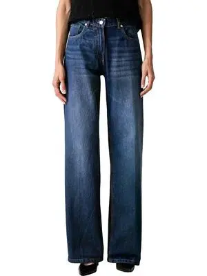 SILVIAN HEACH Faded Wide-leg Jeans - Blue