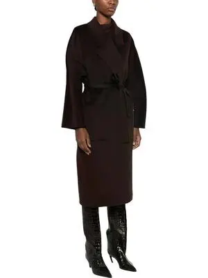 Elisabetta Franchi Belted Logo-plaque Coat - Brown