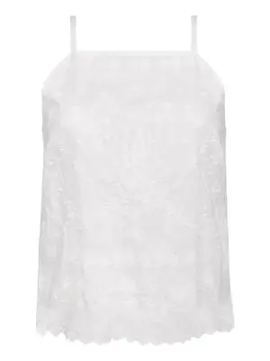 ERES Corail Embroidered Linen Top - White