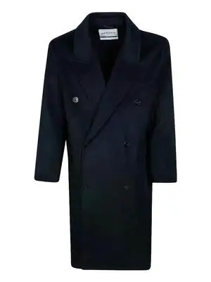 AMARANTO Double-breasted Coat - Blue