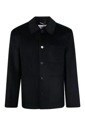 AMARANTO Button-up Patch-pocket Jacket - Black