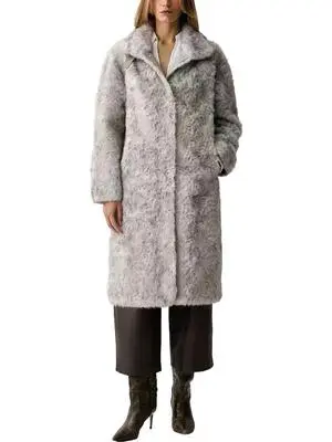 SILVIAN HEACH Faux-fur Belted Coat - Grey