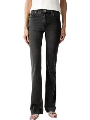SILVIAN HEACH Faded-effect Flared Jeans - Black