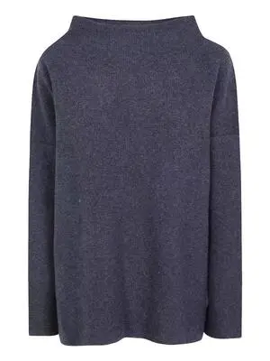 DANIELA GREGIS Boat-neck Dropped-shoulder Sweater - Grey