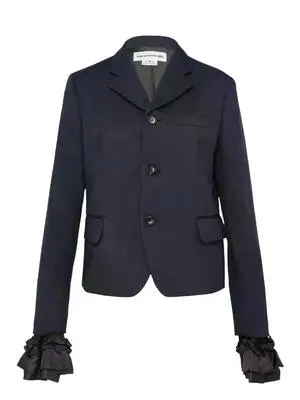 Comme Des Garçons Ruffle-trimmed Tailored Blazer - Blue