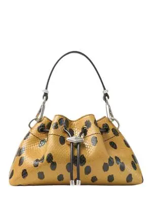 JIMMY CHOO Jimmy Choo Cinch Small Spotted Elaphe Printed Leather Shoulder Bag Neutrals