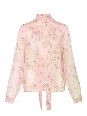 N°21 Floral-print Pleated Silk Blouse - Pink