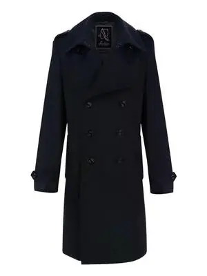 SEALUP Double-breasted Epaulette Coat - Blue