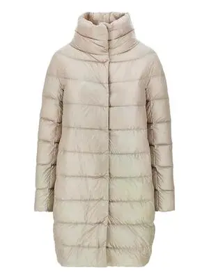 Herno Herno Quilted Funnel-Neck Coat Neutrals