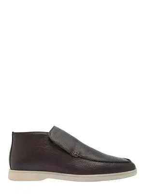 AURELIEN City Grainy Slip-on Loafers - Brown