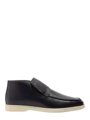 AURELIEN City Grainy Leather Loafers - Black