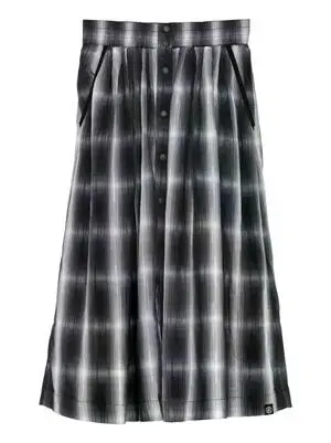 AGNES B. Check-pattern Skirt - Black