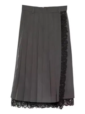 FETICO FETICO Lace-Trim Pleated Skirt