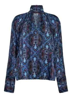 Cara Cara Sundance Pussy-bow Printed Blouse - Blue