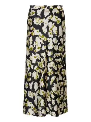 Cara Cara Kaia Hammered-silk Midi Skirt - Neutrals
