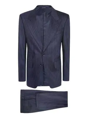 TOM FORD Pinstriped Wool Suit - Blue