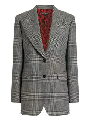 Dolce & Gabbana Glen Plaid Flannel Single-breasted Jacket - Grey