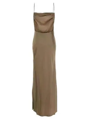 SAINT LAURENT Saint Laurent Backless Cowl Dress In Silk Satin