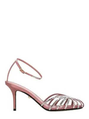 ALEVI MILANO Penelope Crystal-embellished Silk Sandals - Pink