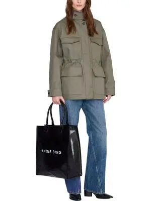 ANINE BING Leonie Coated Canvas Tote - Black
