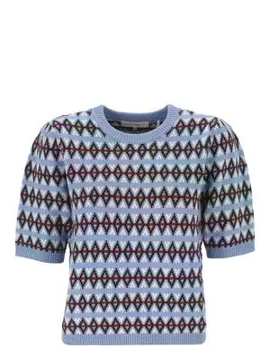 FRAME Fair Isle Puff-sleeve Knitwear - Blue