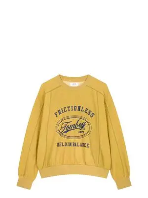 STUDIO TOMBOY Stitch-detail Logo-print Sweatshirt - Yellow