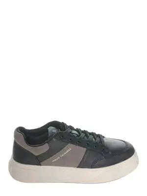 Armani Exchange Logo-print Panelled Sneakers - Blue
