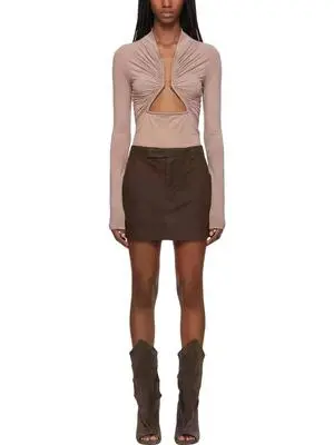 Rick Owens Firbanks Belt-loops Mini Skirt - Brown