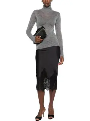 Elisabetta Franchi Wool Roll-neck Top - Grey
