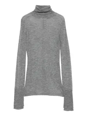 Elisabetta Franchi Wool Roll-neck Top - Grey