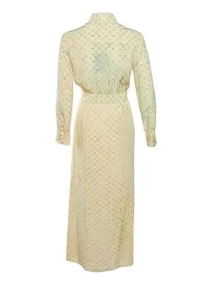 LOUIS VUITTON Monogram-print Silk Shirt Dress - Yellow