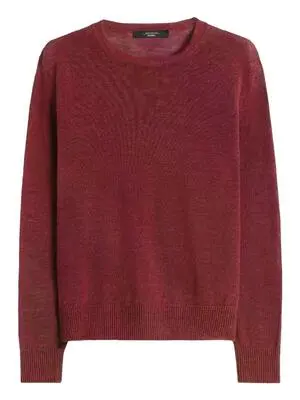 Max Mara Weekend Max Mara Linen Crew-Neck Sweater Red