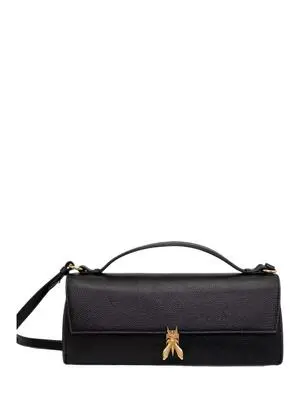 Patrizia Pepe Pebbled Leather Shoulder Bag - Black
