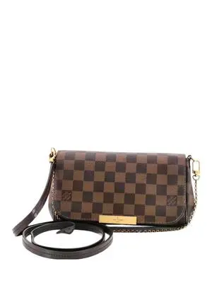 LOUIS VUITTON Louis Vuitton Damier Ebene Favorite PM Crossbody Bag Brown