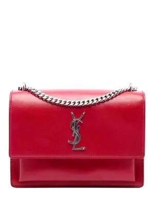 Saint Laurent Monogram Sunset Crossbody Bag - Red