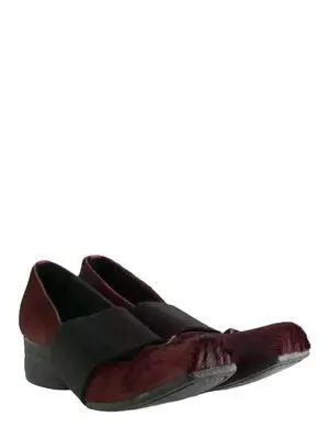 UMA WANG Elasticated Pony-hair Pumps - Red